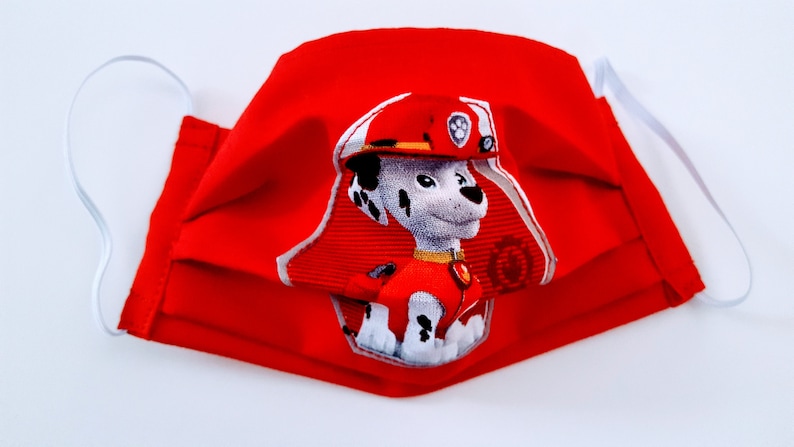2 Paw Patrol Face Masks Marshall Chase Skye Rocky Rubble - Etsy