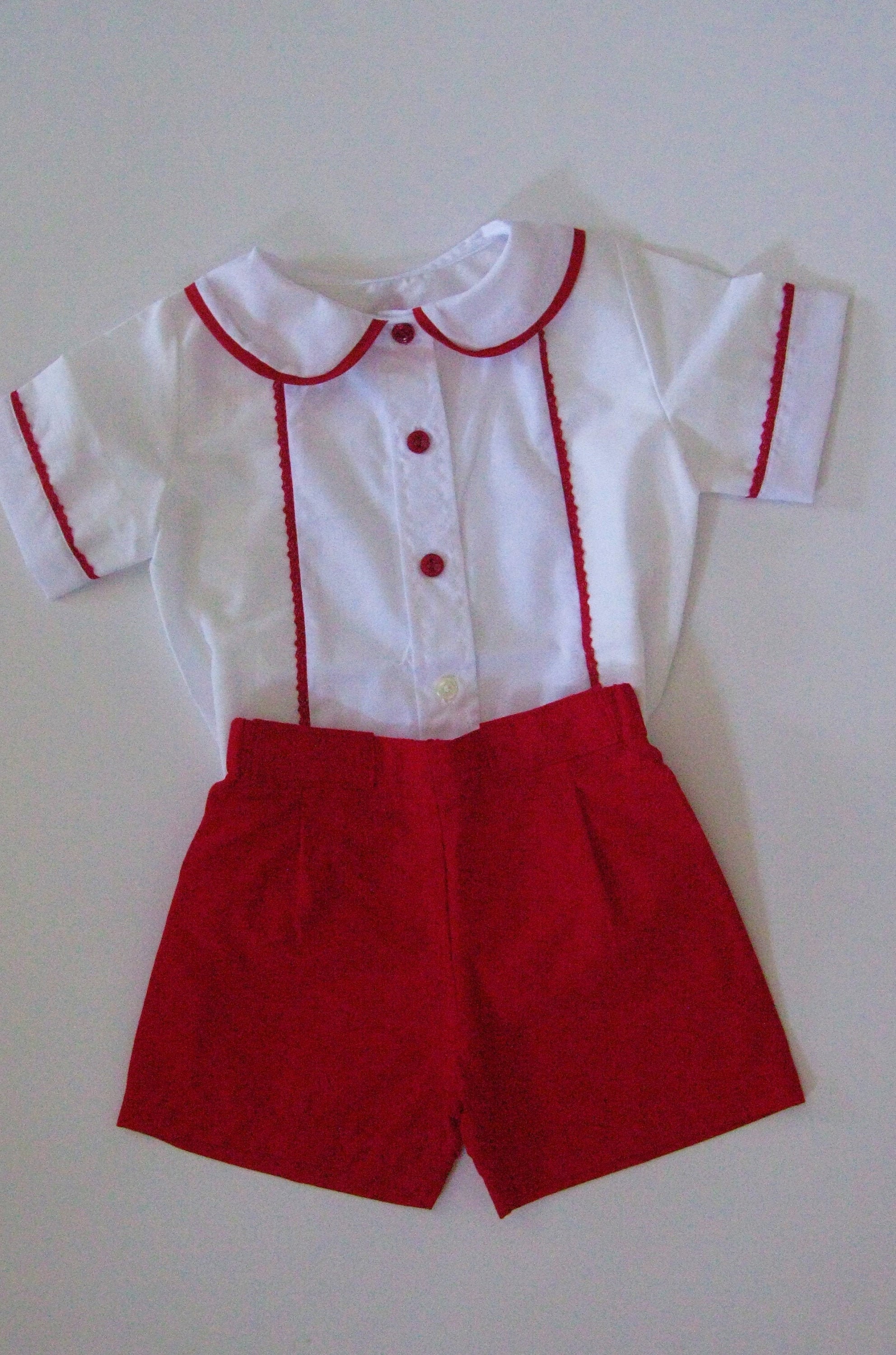 Handmade White and Red Baby Boy Outfit. Gorgeous for a Little Boy ...