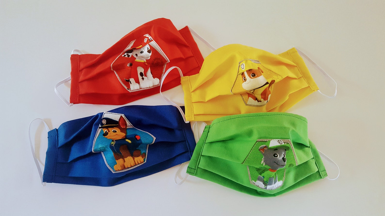 2 Paw Patrol Face Masks Marshall Chase Skye Rocky Rubble - Etsy