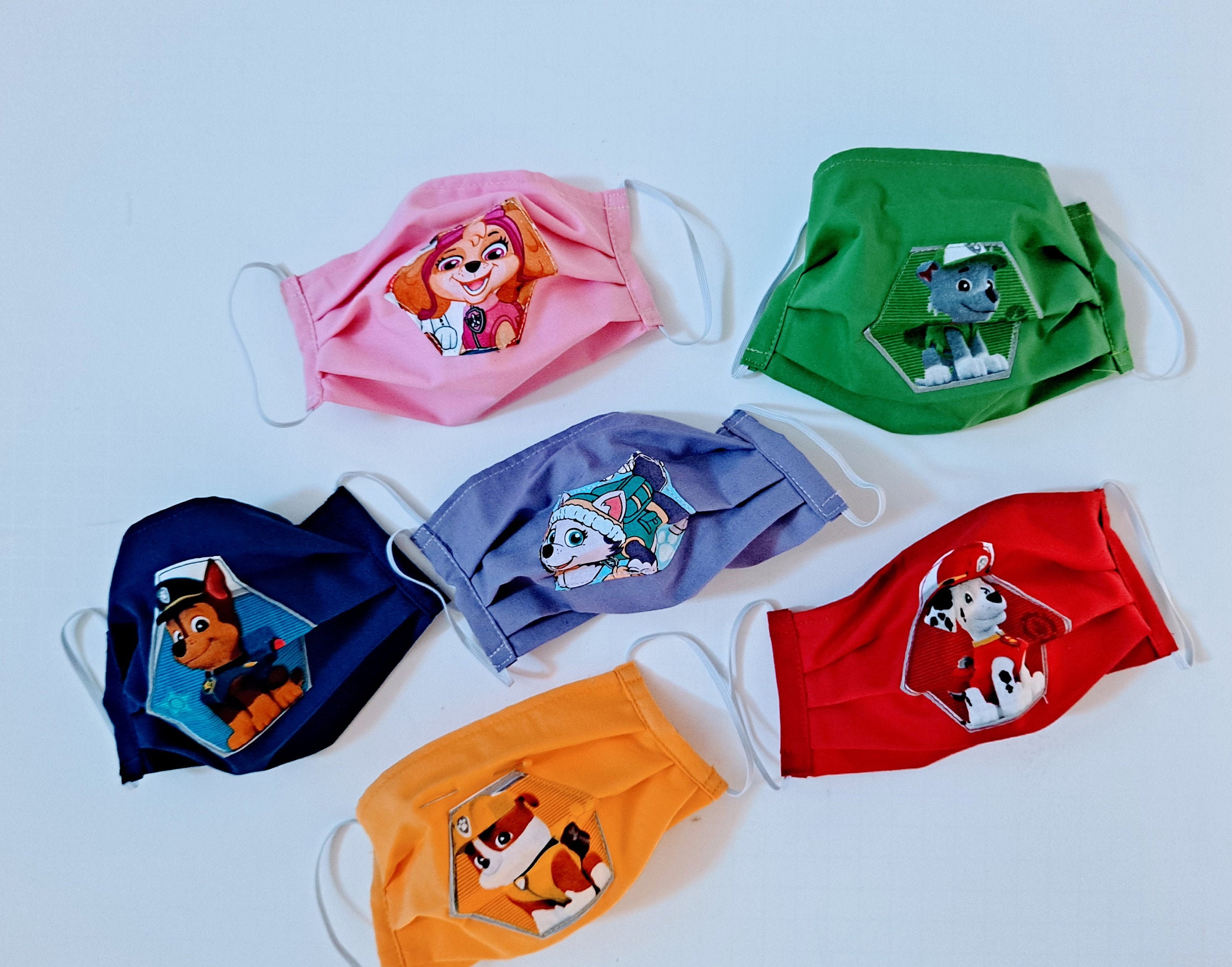 2 Paw Patrol Face Masks Marshall Chase Skye Rocky Rubble - Etsy