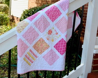 Pink quilt | Etsy