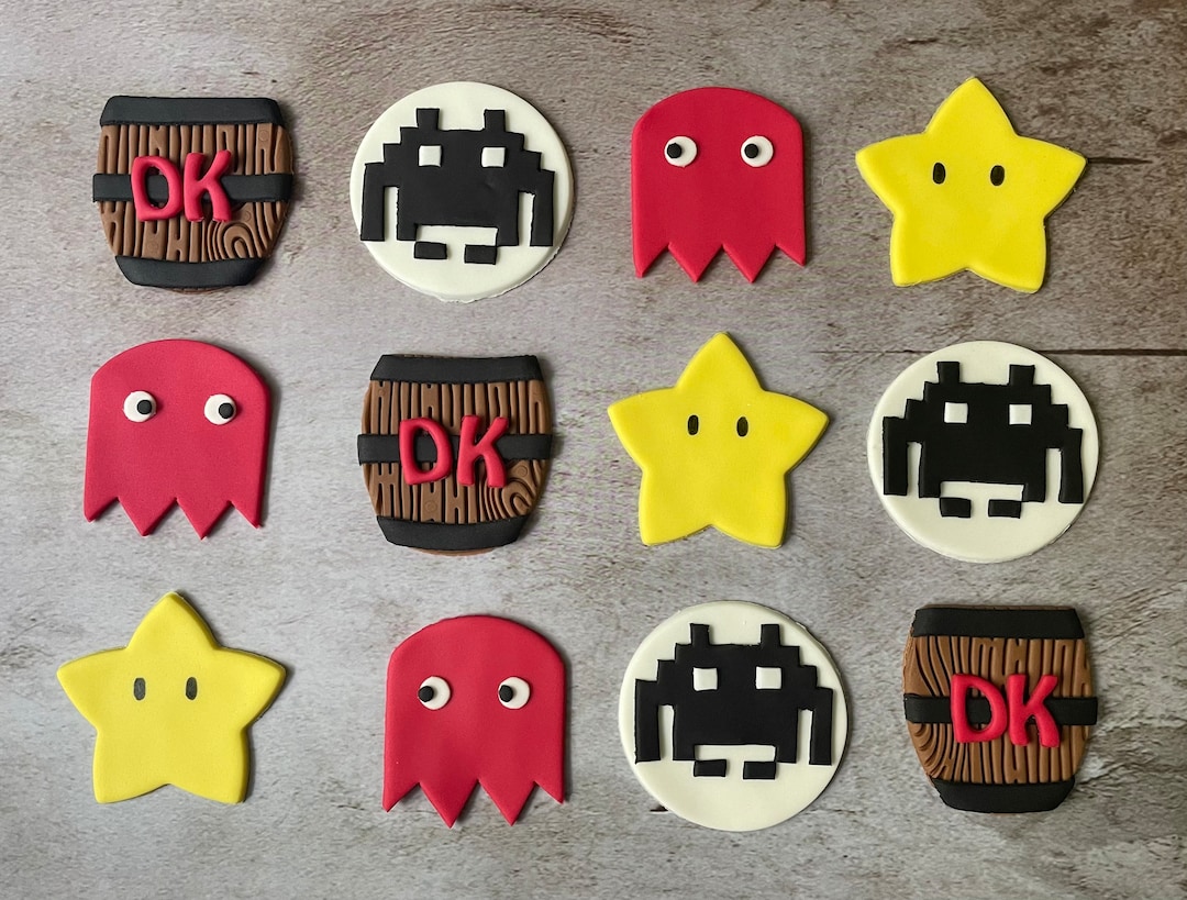 12 Edible Arcade Fondant Cupcake Toppers - Etsy