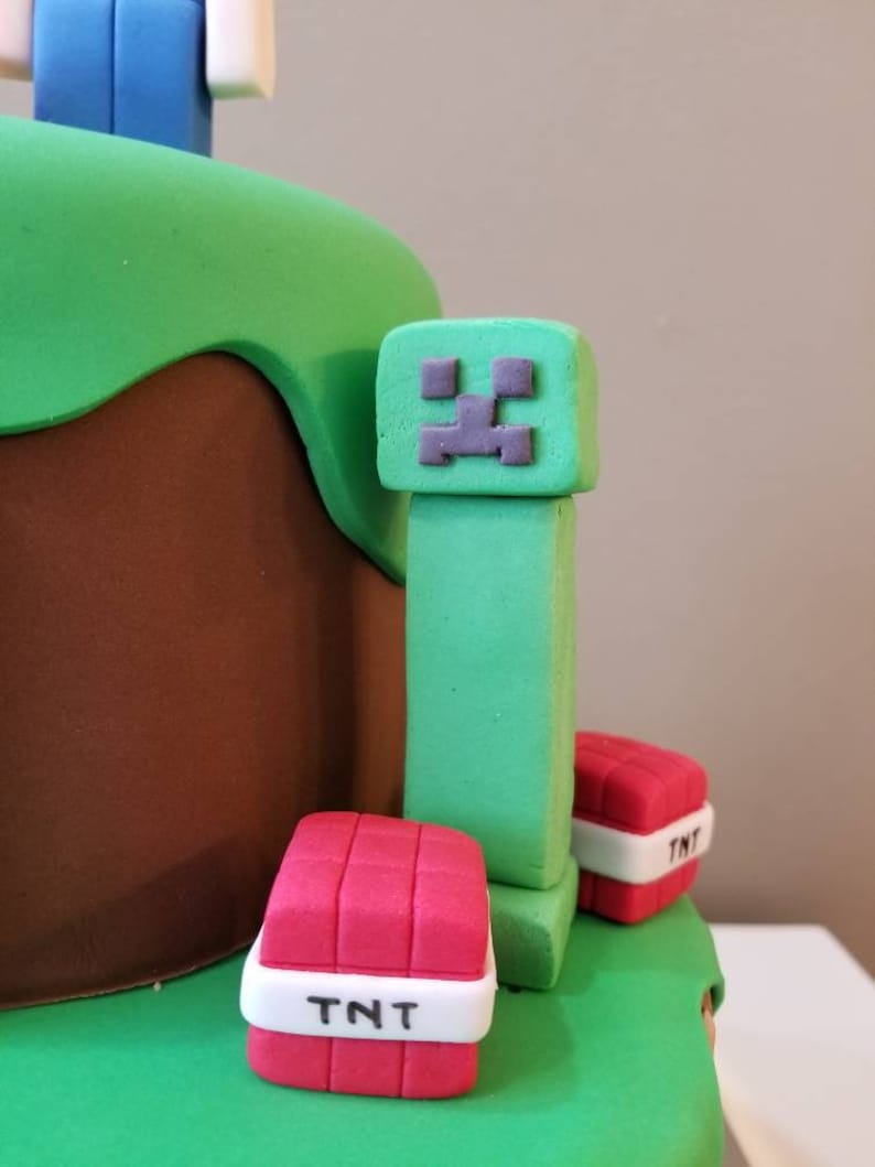 Minecraft Fondant Edible Cake Topper Set - Etsy