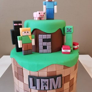 Minecraft Fondant Edible Cake Topper Set - Etsy