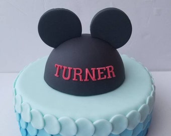 Mouseketeer Mickey Mouse Ears Cake Topper, Mickey Ear Hat Cake Topper ...