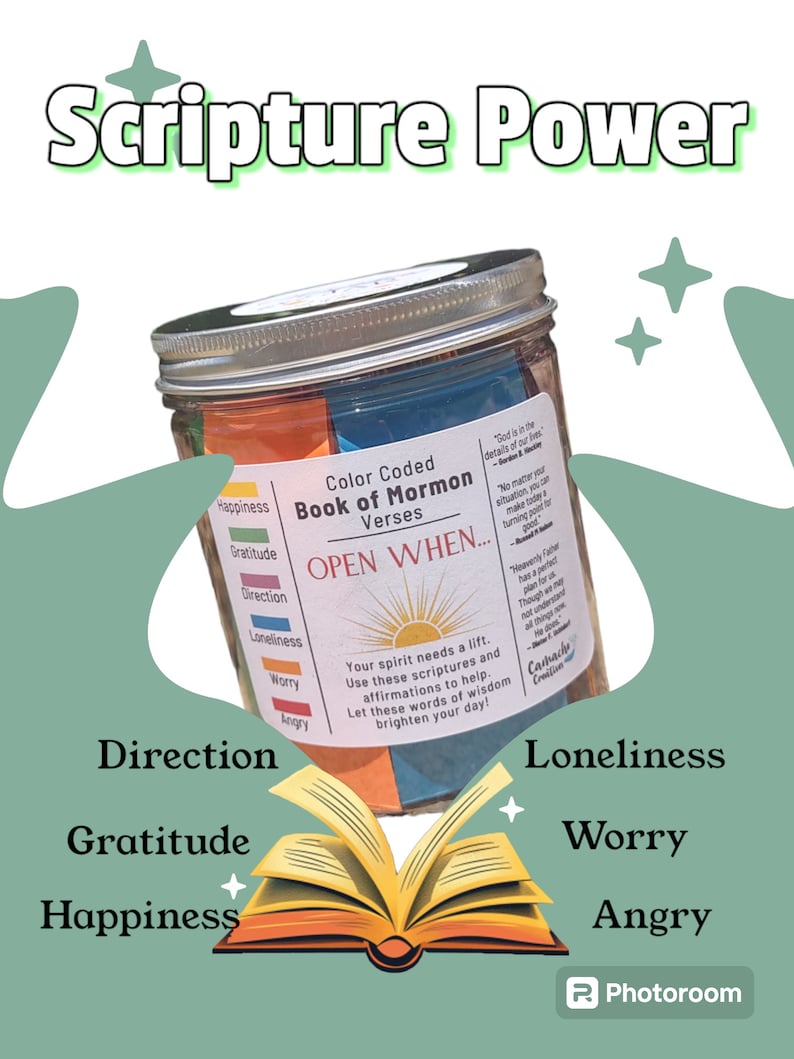 Book of Mormon Scripture Jar: Color-coded Verses for Emotions - Etsy