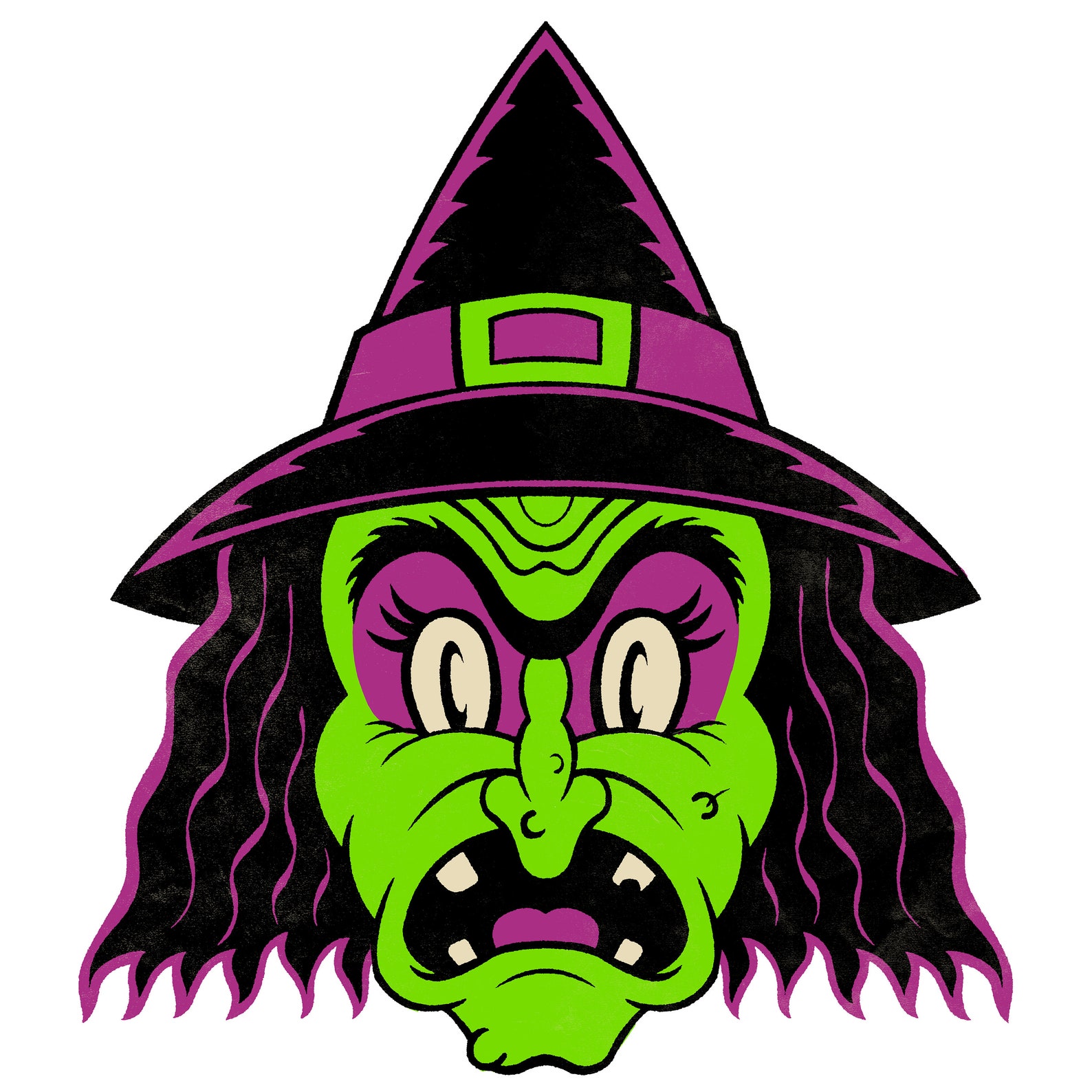 Retro Halloween Hooligan Witch Sticker - Etsy