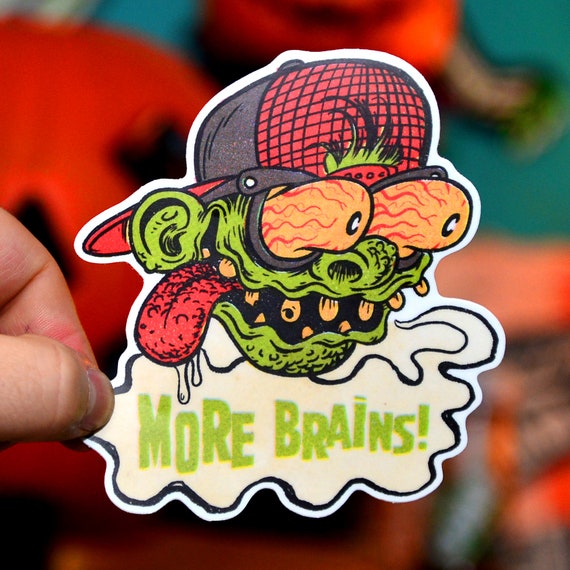 Zombie Nerd Sticker | Etsy