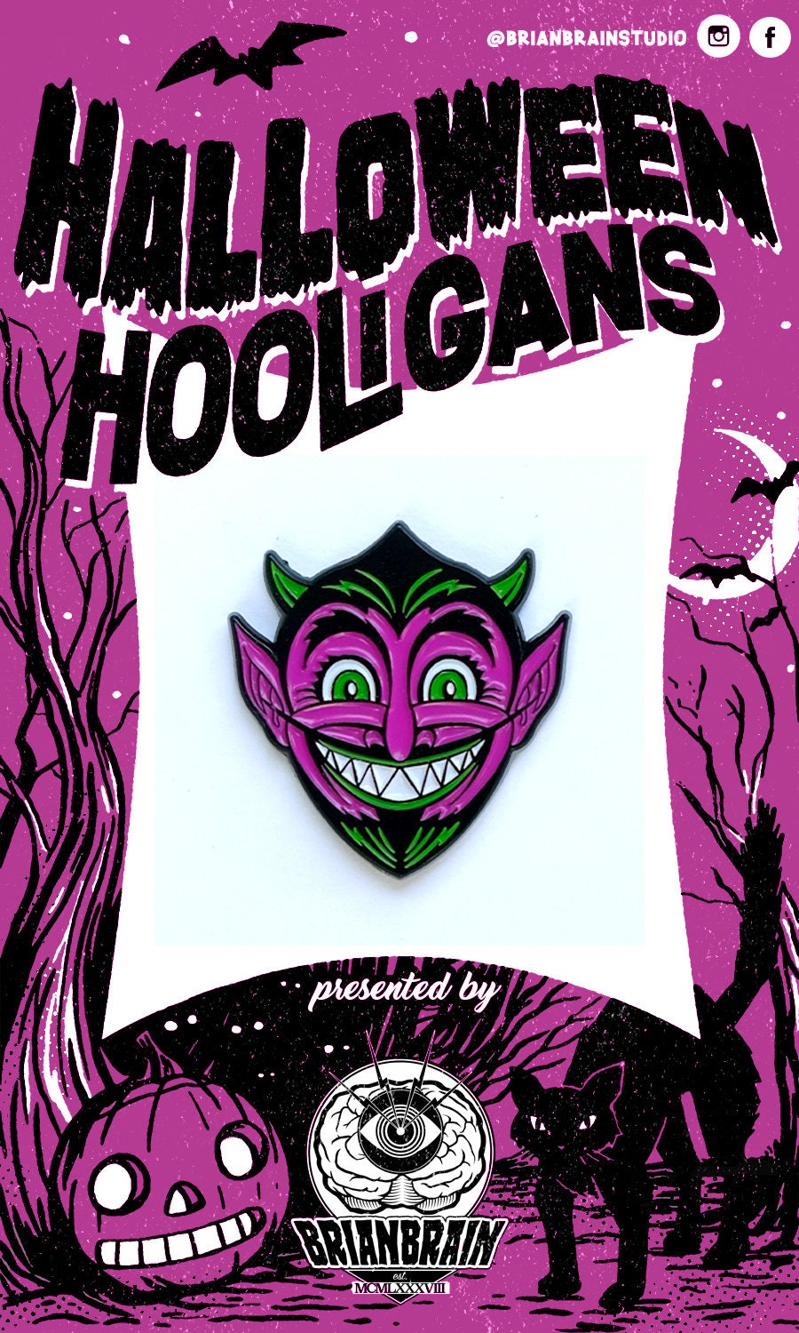 Devil Halloween Hooligan Enamel Pin - Etsy