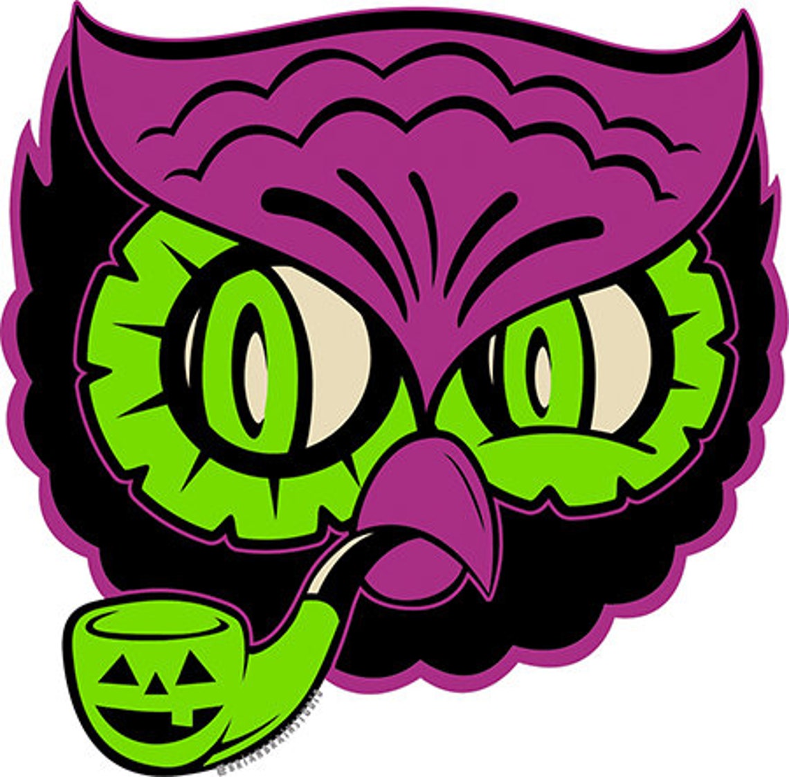 Retro Halloween Hooligan Owl Sticker - Etsy