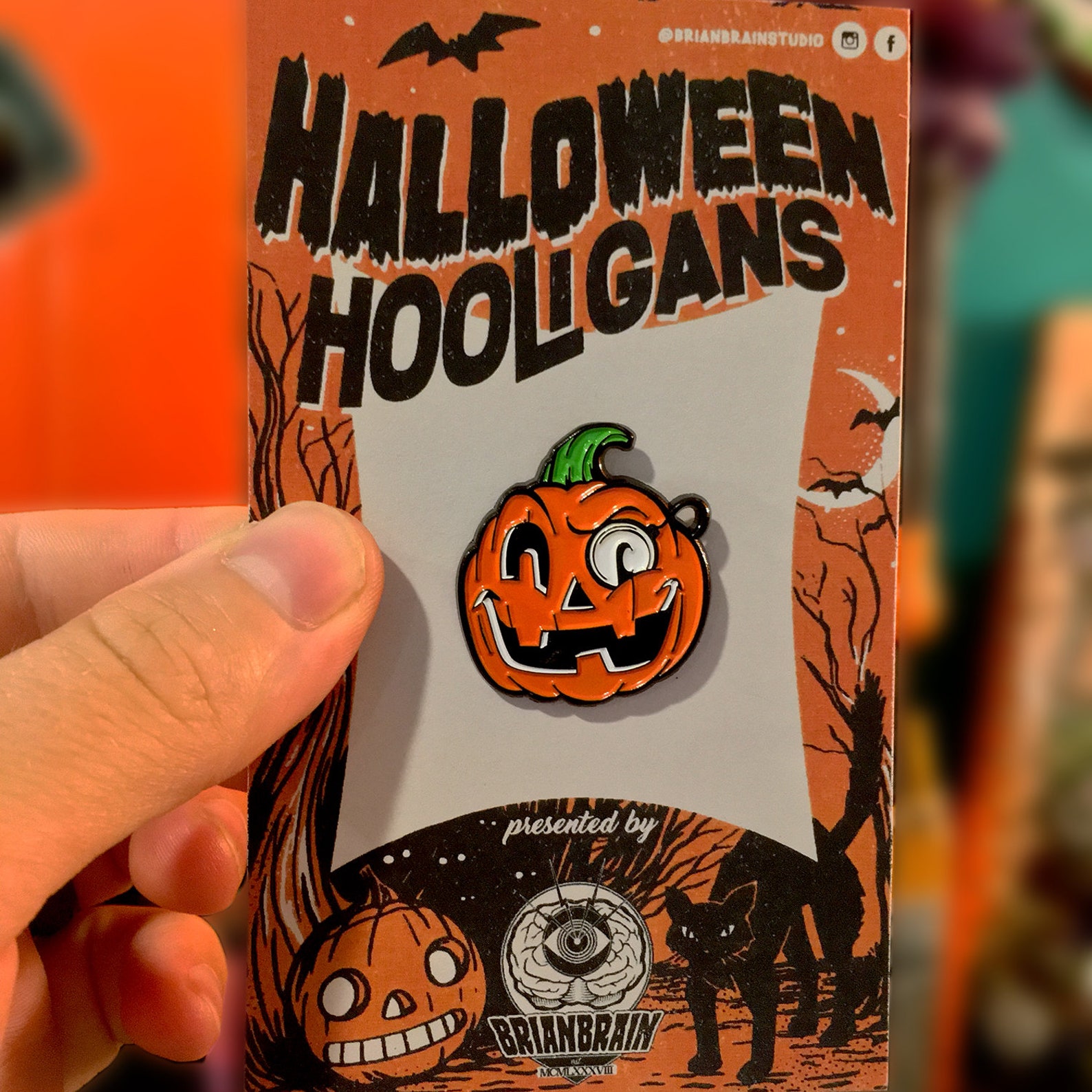 Retro Halloween Hooligan Jack O Lantern Enamel Pin - Etsy