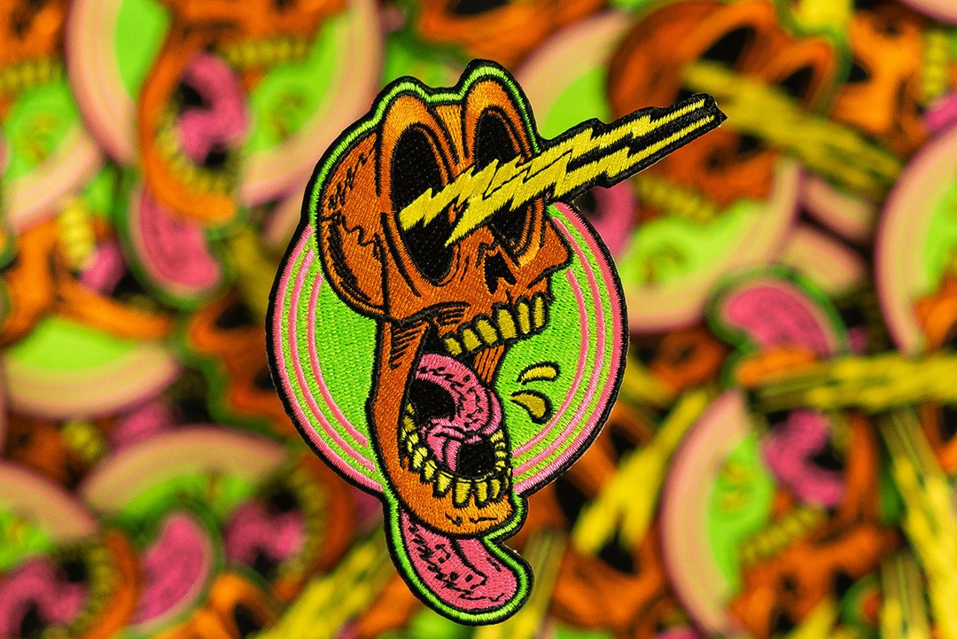 Shocked Skull Embroidered Patch - Etsy