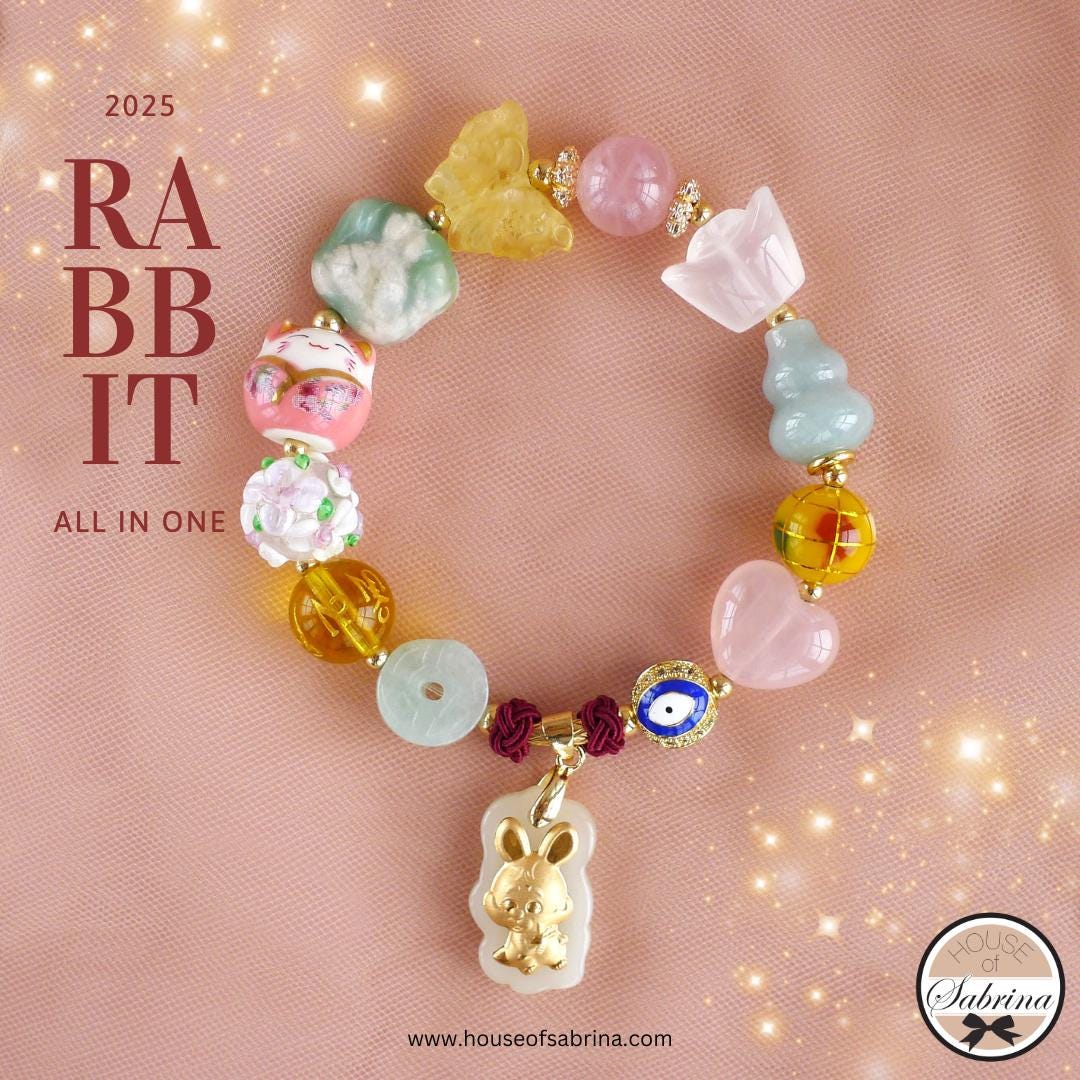 2025 RABBIT All in One Zodiac Gemstone Lucky Charm Bracelet - Etsy
