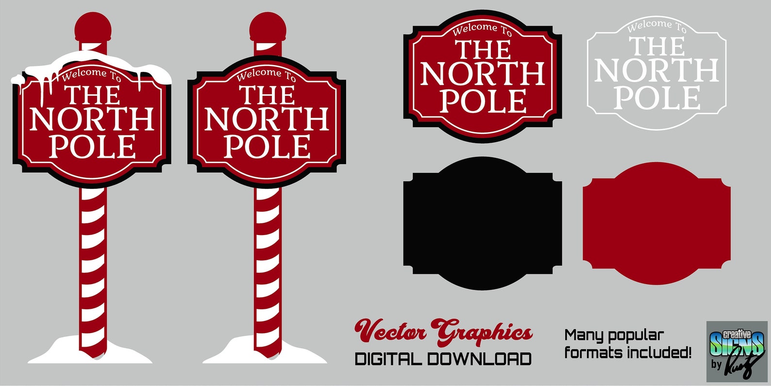 Vinyl Ready North Pole Christmas Sign Vector Graphics - Etsy