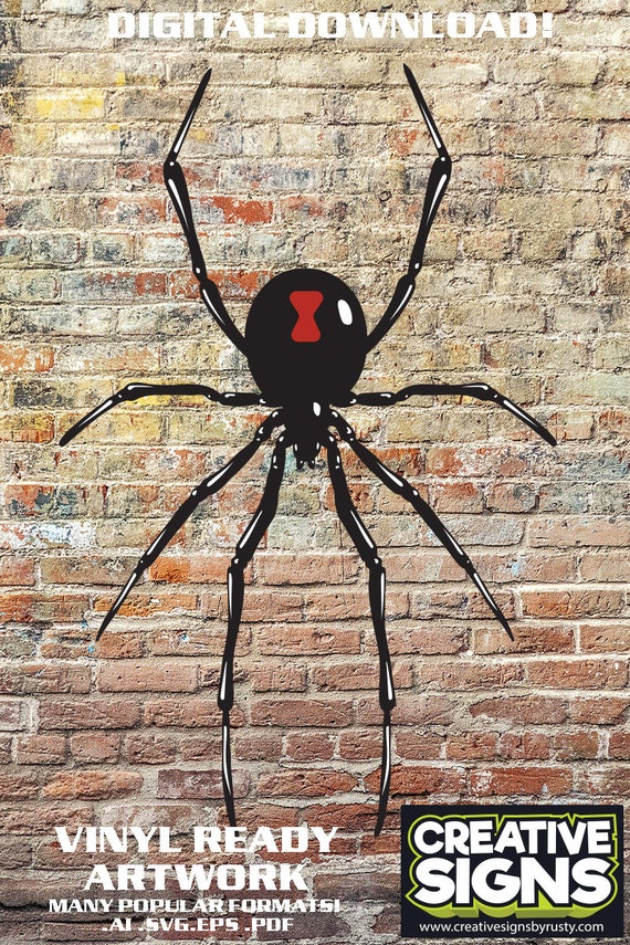 Vinyl Ready Black Widow Spider Vector Graphic | Etsy
