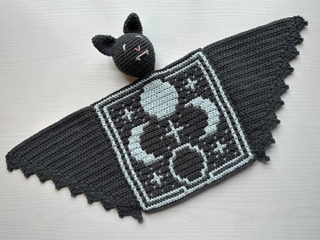 Bat Lovey Snuggle Security Blanket, Amigurumi, Overlay Mosaic Crochet ...