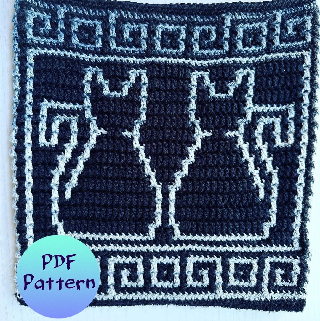 Pair of Cats Motif Overlay Mosaic Crochet Chart and Written Pattern ...
