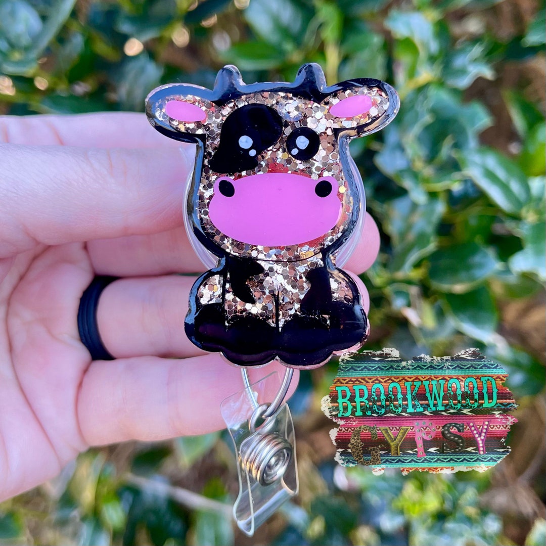 Cow Badge Reel,nurses Badge Reel,glitter Badge Reel,cow Print Badge ...