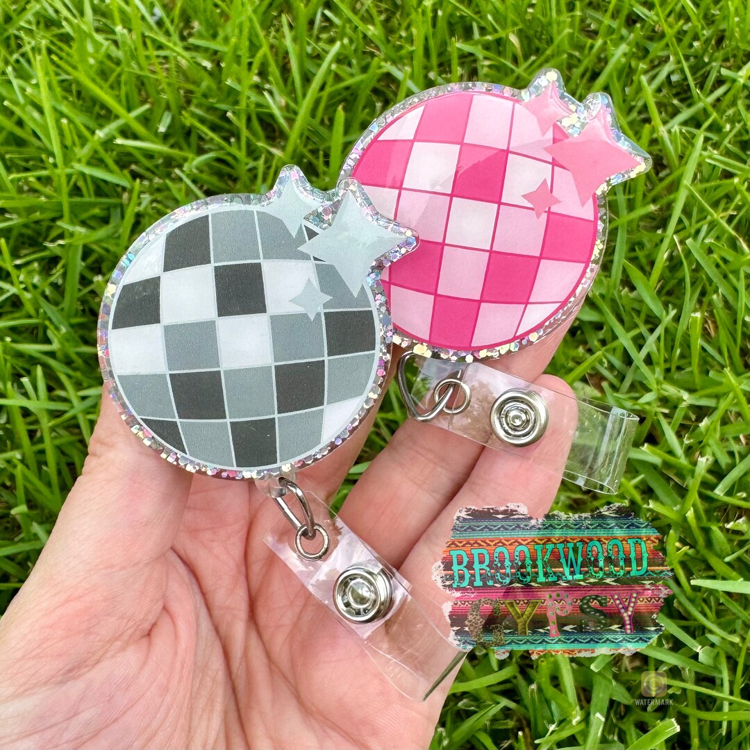 Glitter Badge Reel,medical Badge Reel,nurse Badge,disco Ball Badge Reel ...