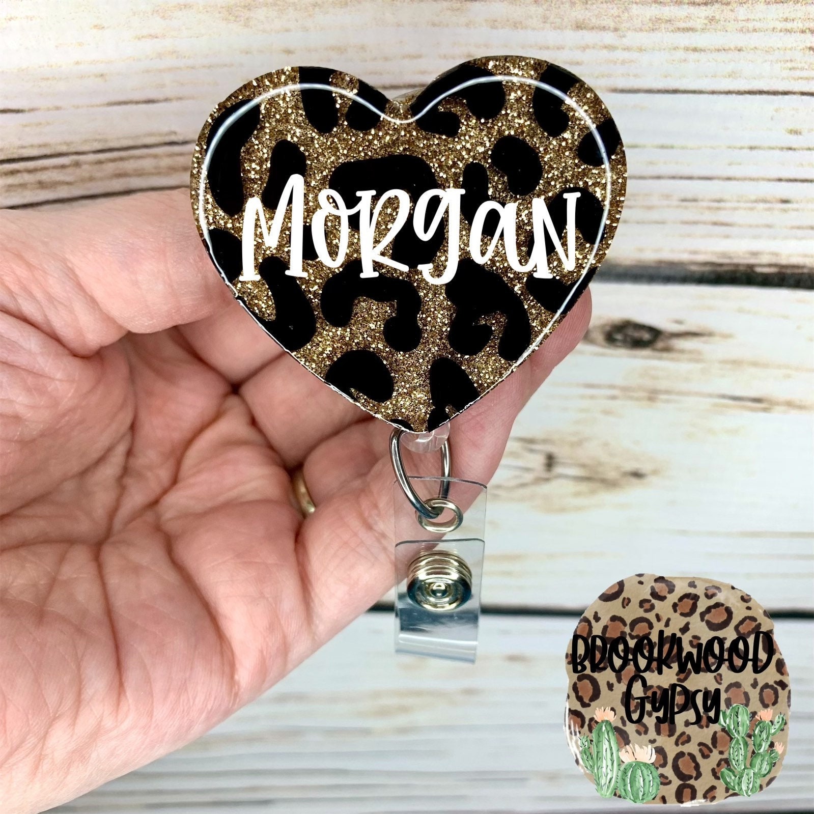 Leopard Badge Reel,leopard Print,heart Badge Reel,cute Badge Reel ...