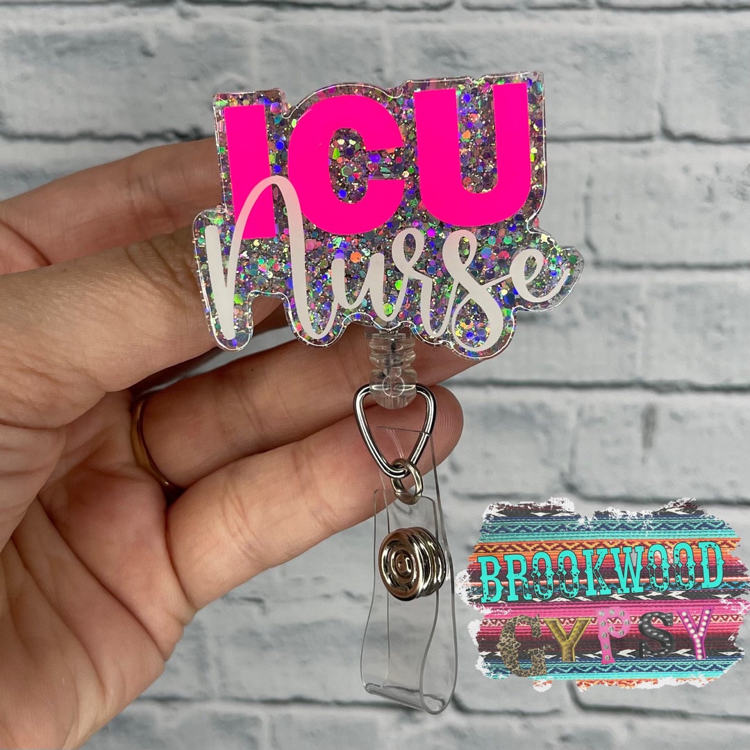 ICU Nurse Badge Reel,icu Nurse,badge Reel,intensive Care Unit Badge ...