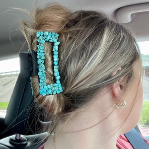 Turquoise Hair Clip,turquoise Hair Accessory,hair Clip,large Hair Clip ...
