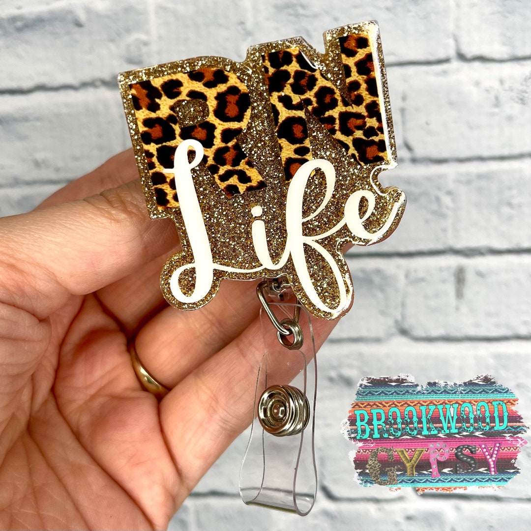 Leopard Badge Reel,registered Nurse Badge Reel,rn,leopard Print ...