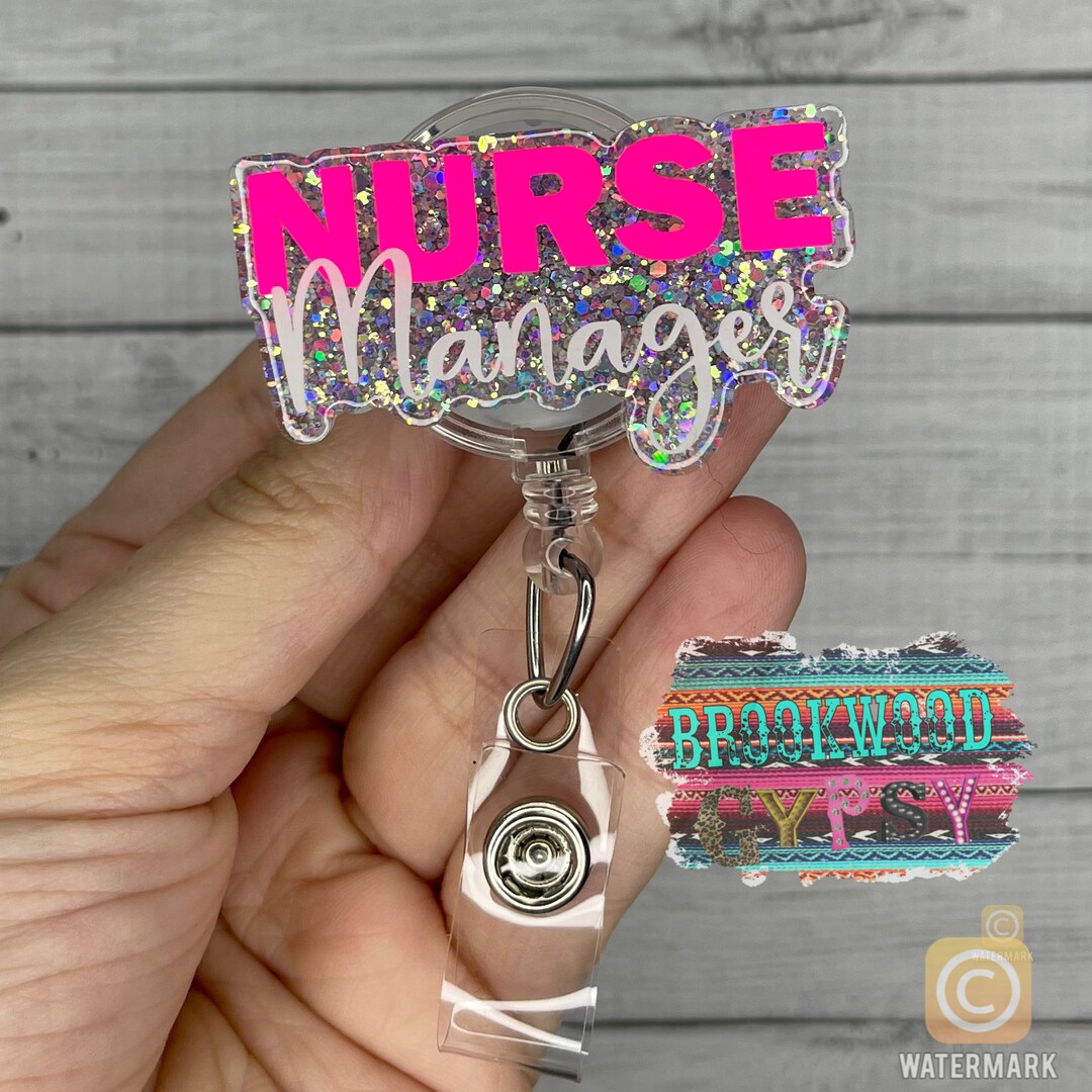 Nurse Manager Badge,nurse Manager Badge Reel, Nurse Badge Reel,glitter ...