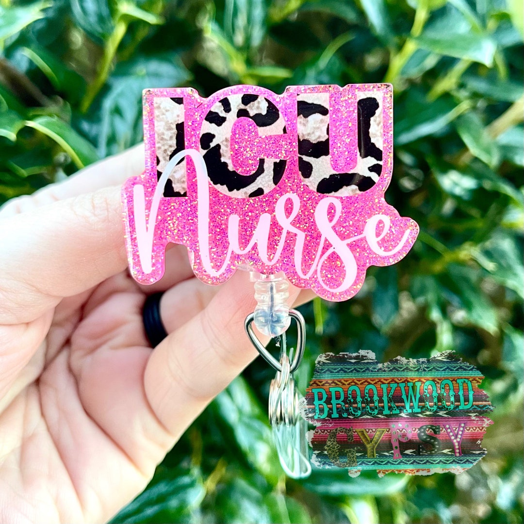ICU Nurse,icu Badge Reel,icu Nurse Badge Reel,glitter Badge Reel ...