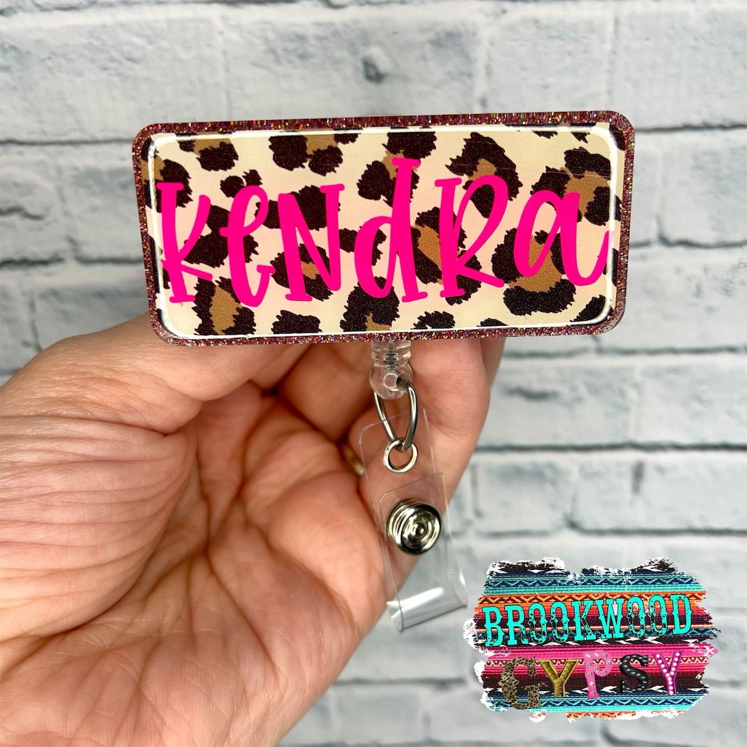 Leopard Print Badge Reel, Personalized Badge Reel, Cute Badge Reel ...