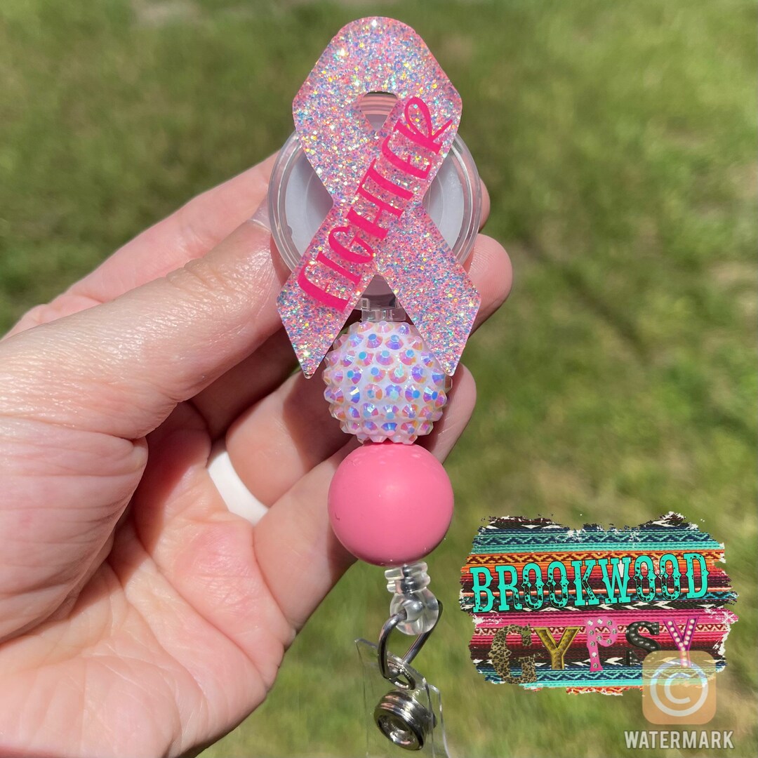 Ribbon Badge Reel,breast Cancer Badge Reel,pink Ribbon Badge Reel ...