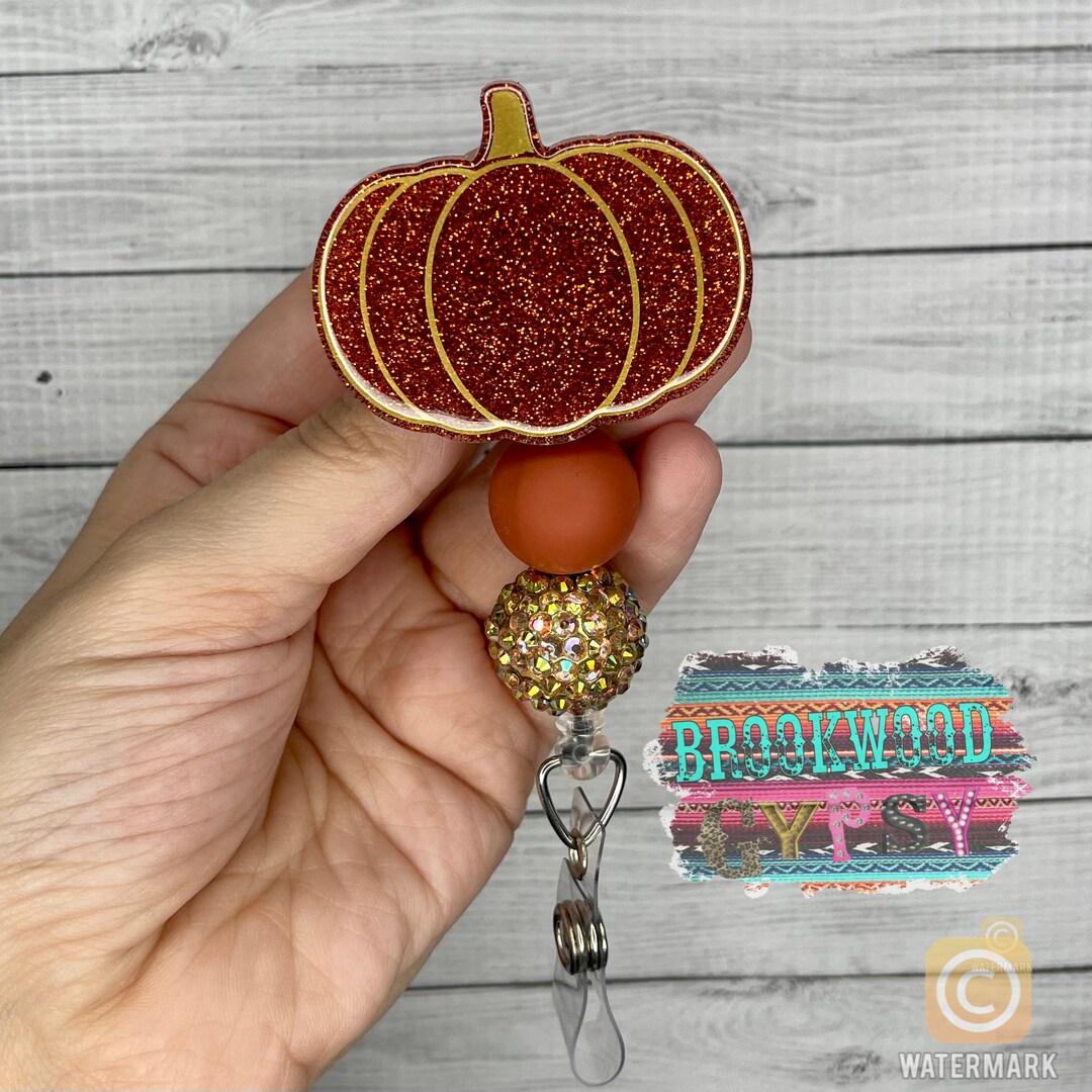Fall Badge Reel,halloween Badge Reel, Pumpkin Badge Reel,nurses Badge ...