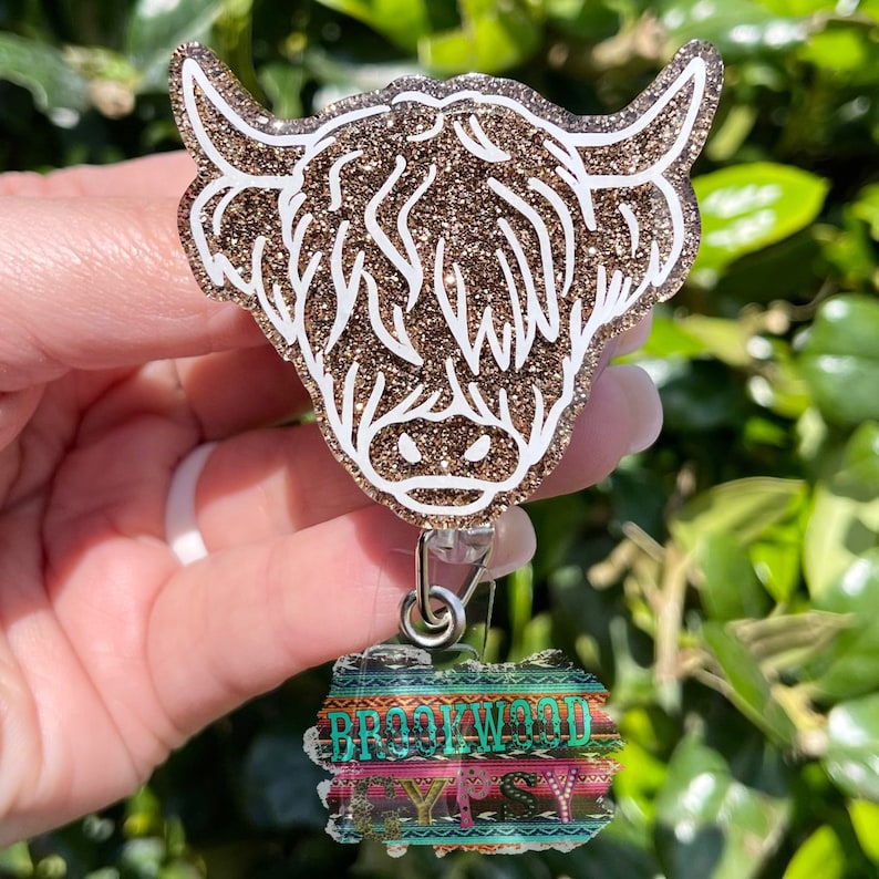 Highland Cow Badge Reel,cow Badge Reel,nurse Badge Reel,western Badge ...