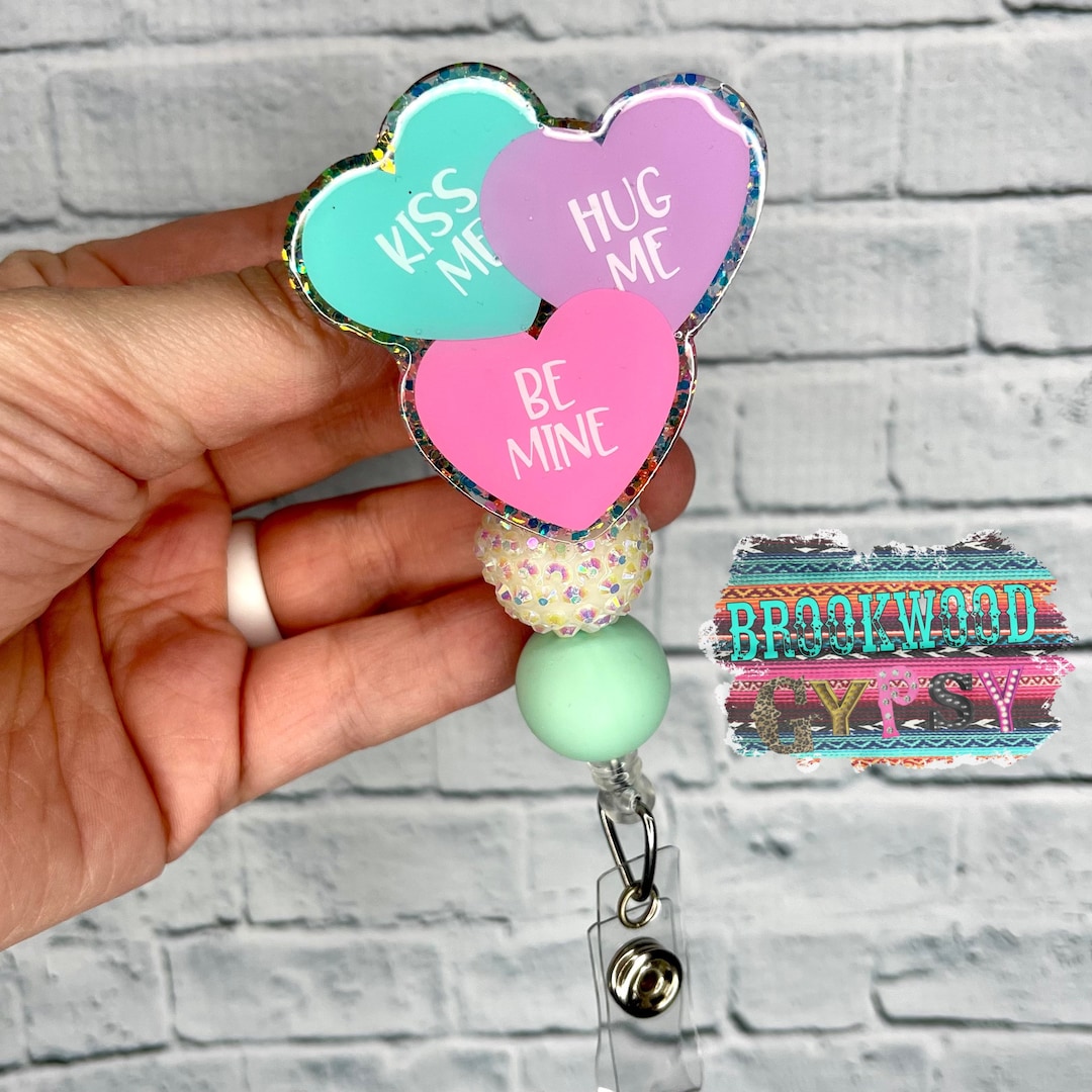 Valentines Badge Reel,nurses Badge Reel,heart Badge Reel, Medical Badge ...