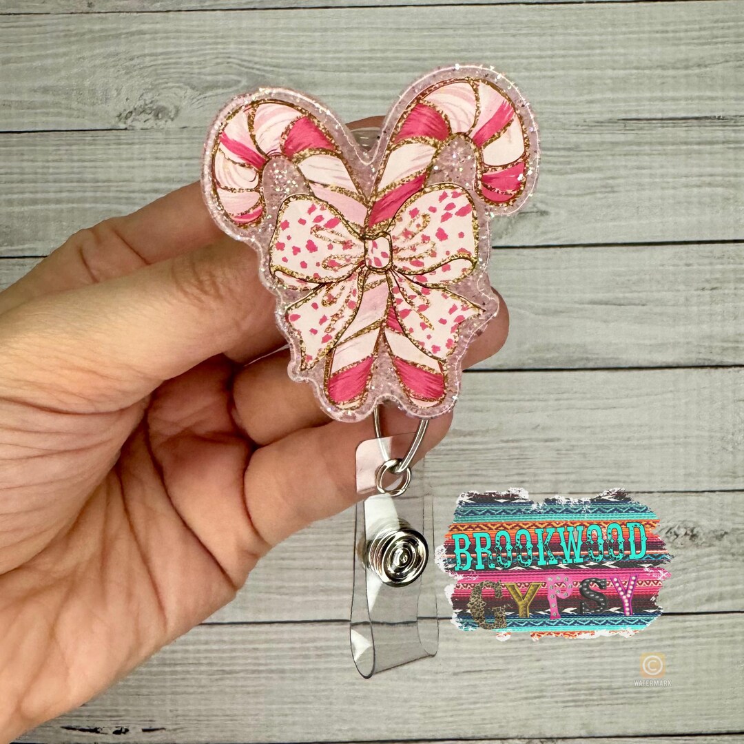 Candy Cane Badge Reel,christmas Badge Reel,christmas Gift,nurses Badge ...