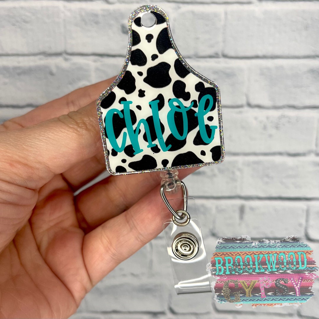 Cow Print Tag Badge Reel,black & White Cow Print,cow Tag Badge Reel ...