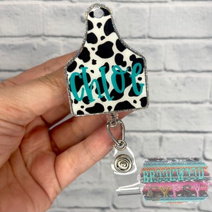 Cow Print Tag Badge Reelblack & White Cow Printcow Tag Badge - Etsy