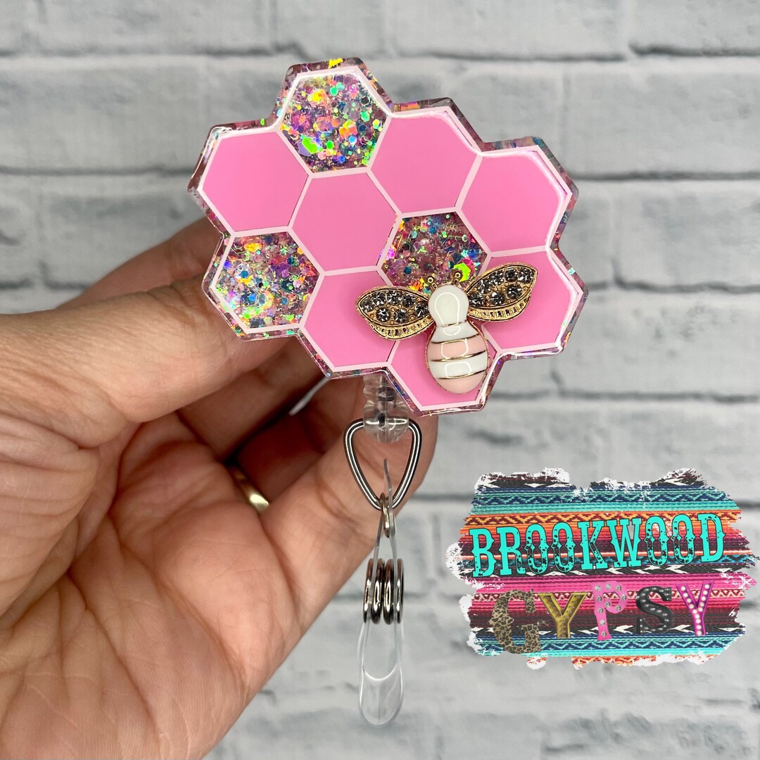 Honeycomb Badge Reel,bee Badge Reel,bumblebee Badge Reel,nurses Badge ...