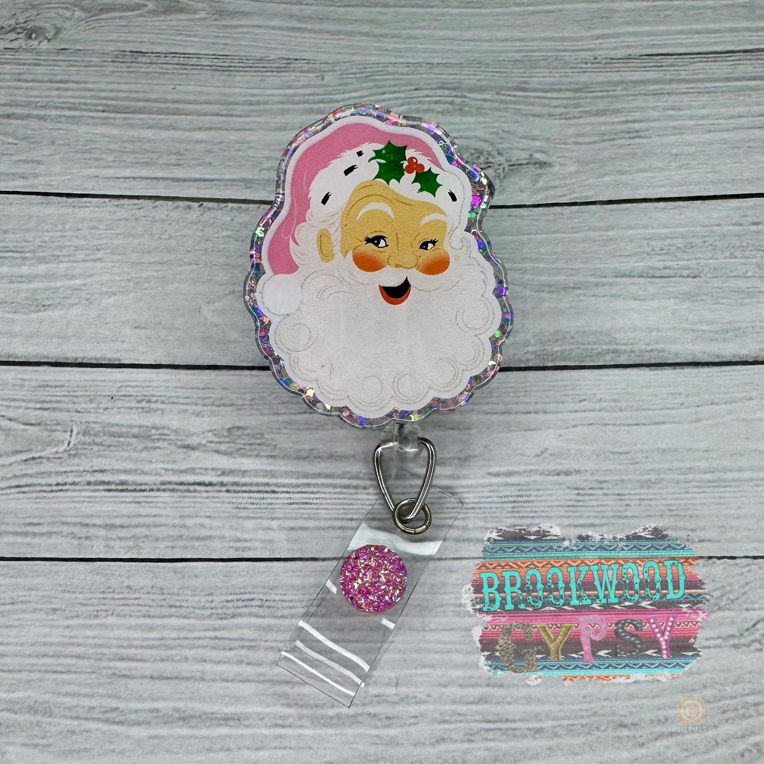 Santa Badge Reel,christmas Badge Reel,christmas Gift,nurses Badge Reel ...