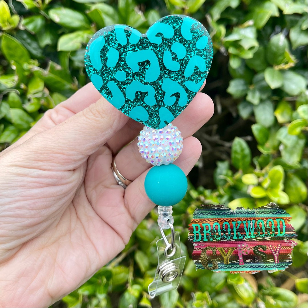 Leopard Badge Reel,leopard Print Badge,heart Badge Reel,cute Badge Reel ...