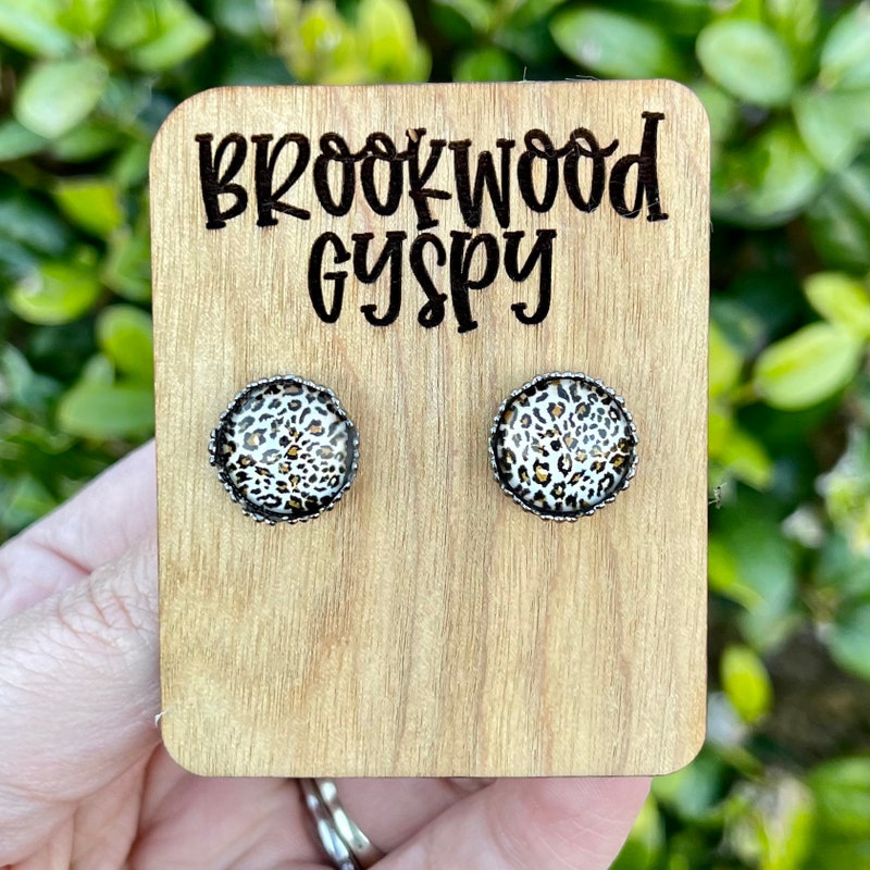 Leopard Stud Earrings - Etsy