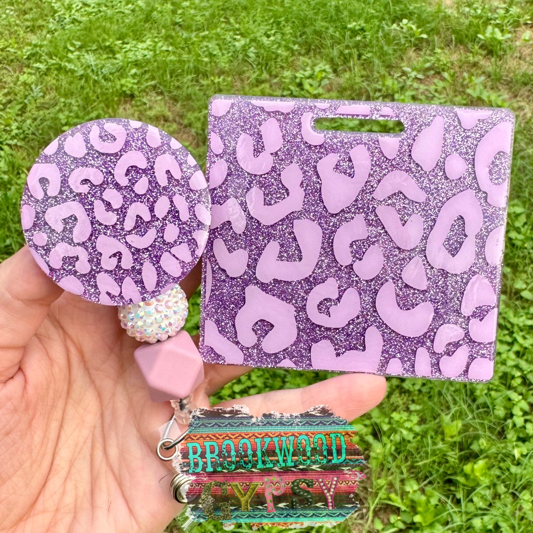 Leopard Badge Reel,leopard Print Badge,purple Badge Reel,cute Badge ...
