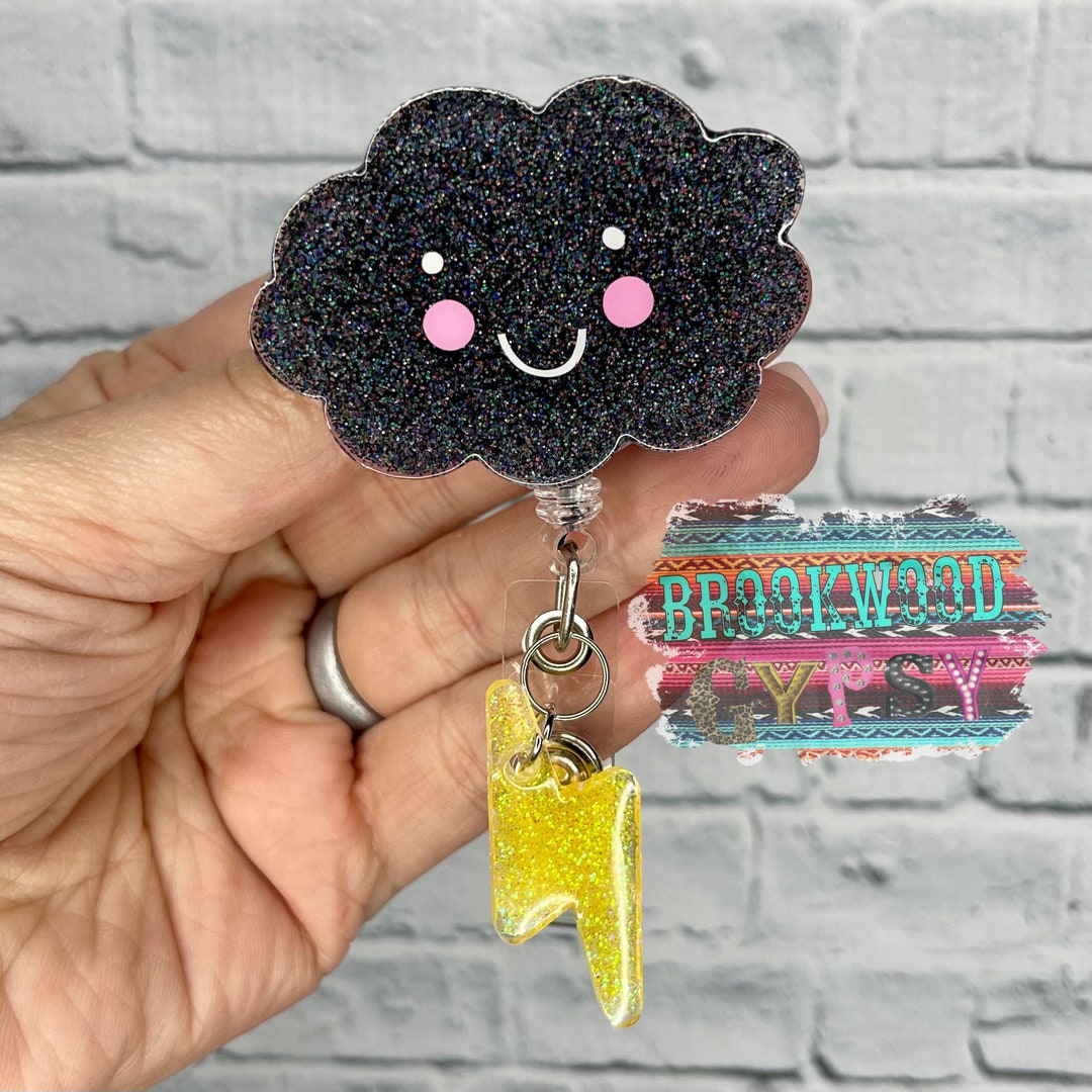 Cloud Badge Reel,thunder Cloud Badge Reel, Nurses Badge Reel ...