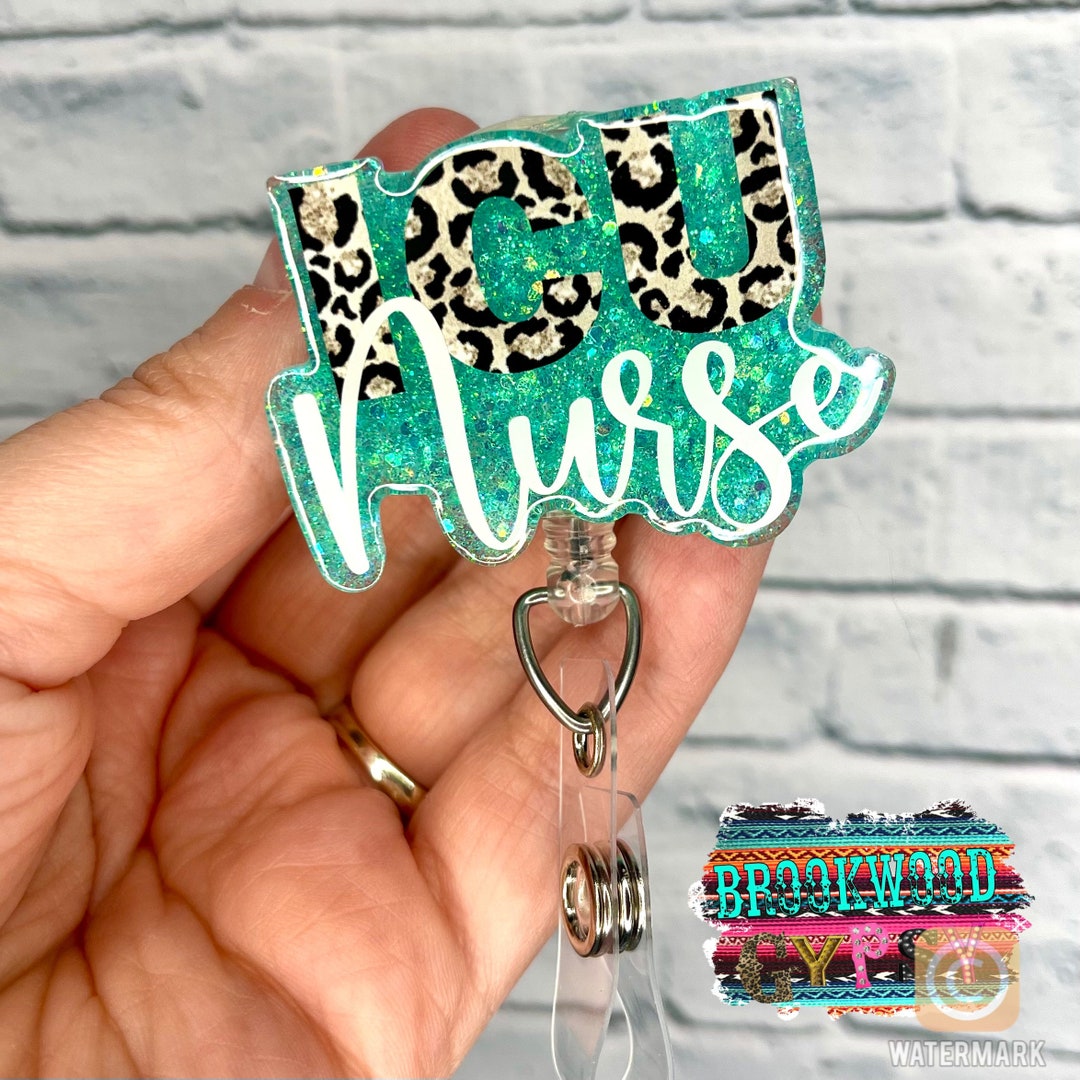 ICU Nurse,icu Badge Reel,icu Nurse Badge Reel,glitter Badge Reel ...