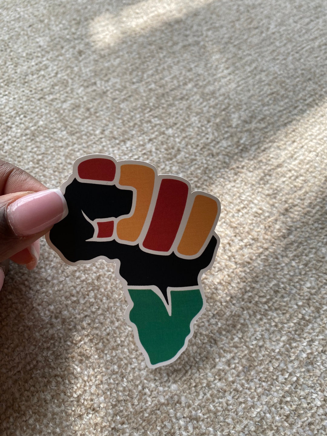Africa Pride Sticker | Juneteenth Sticker | Fist of Africa Sticker ...