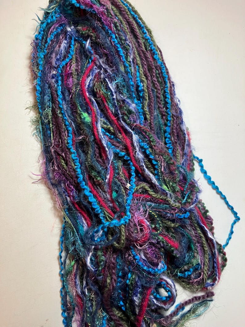 100 Yards of Scrappy Textured Yarn. 10 Yards Each of 10 Different Yarns ...