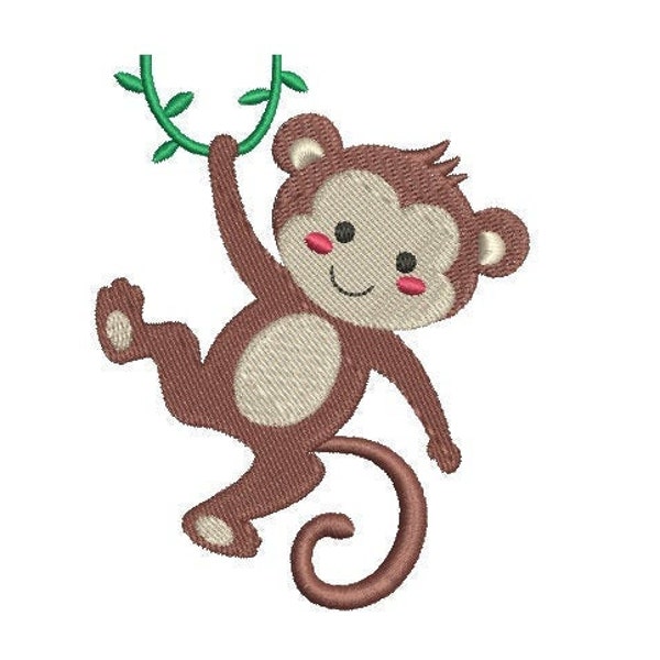 Monkey Embroidery - Etsy