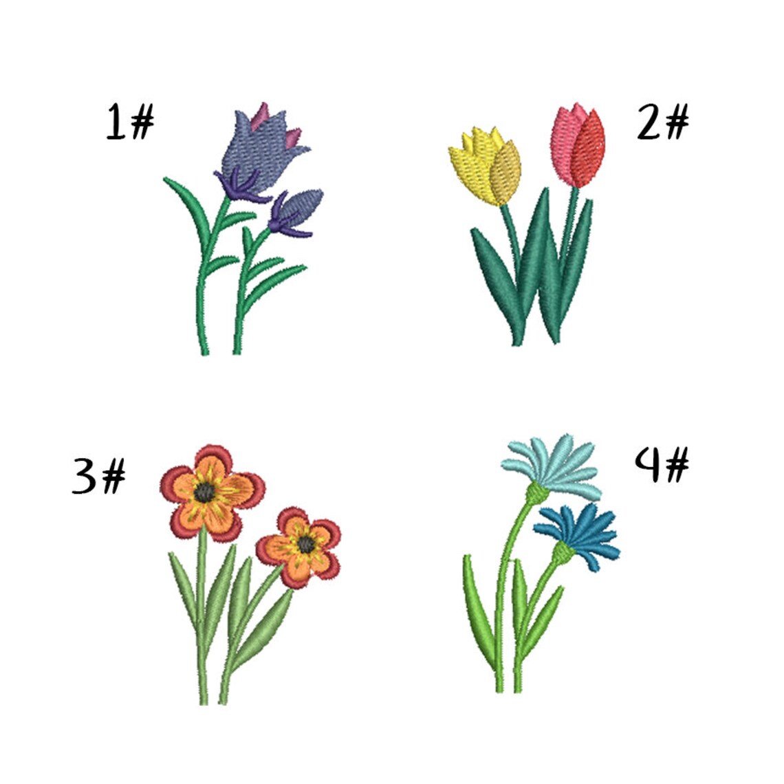 6 Sizes-mini Flowers-machine Embroidery Design Set--instant Download ...