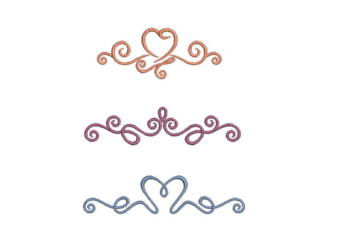 Heart Bordermachine Embroidery Design | Etsy