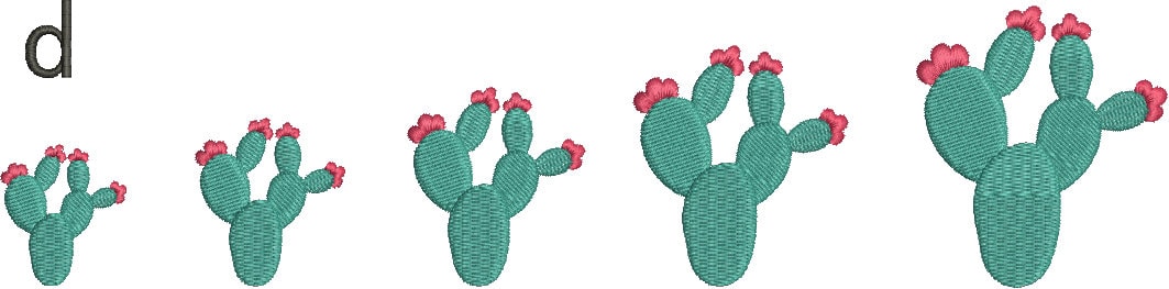 5 Sizes-mini Cactusmachine Embroidery Design Setinstant | Etsy